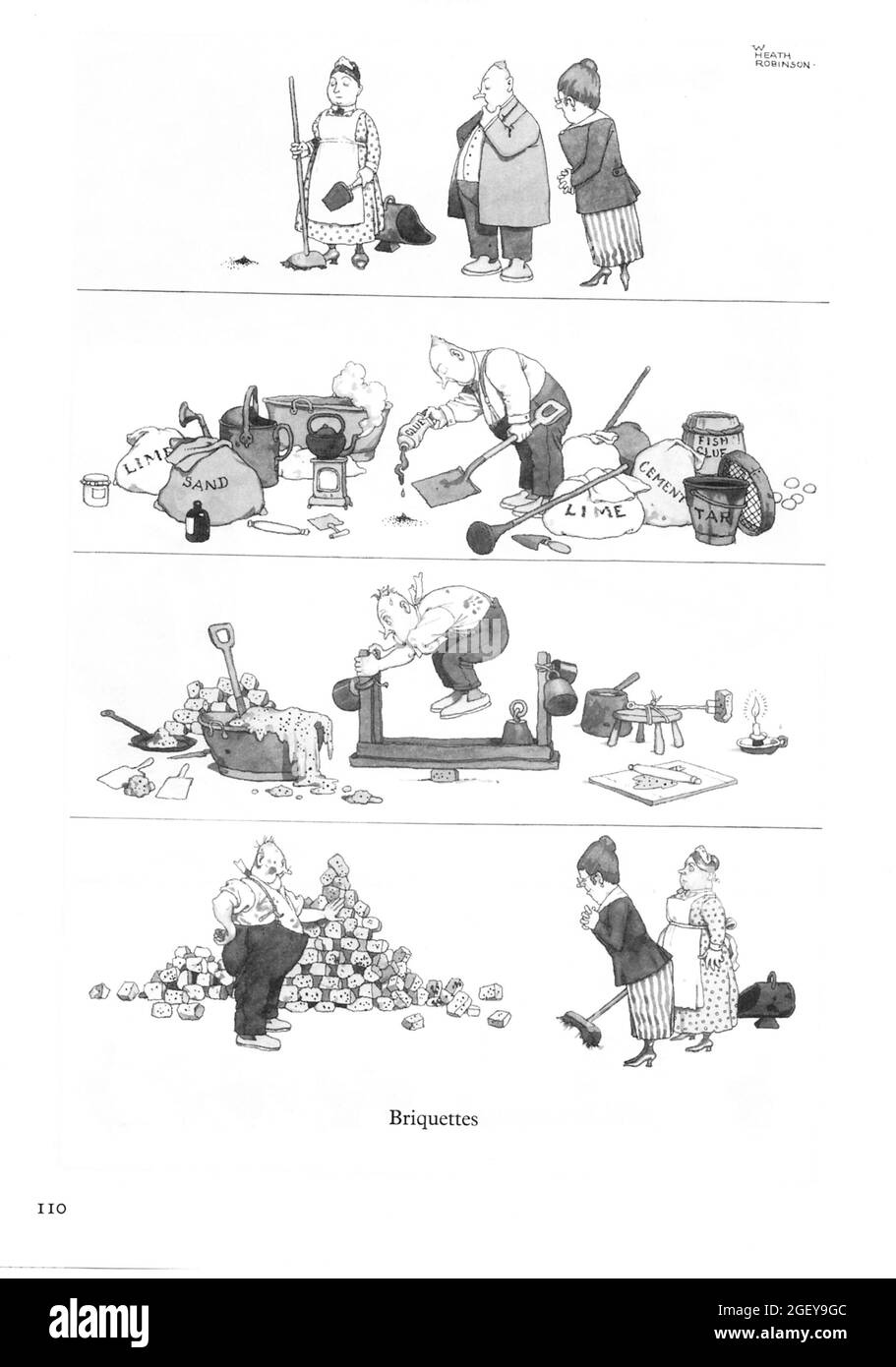 Page from William Heath Robinson (1872-1944) Inventions: Briquettes ...