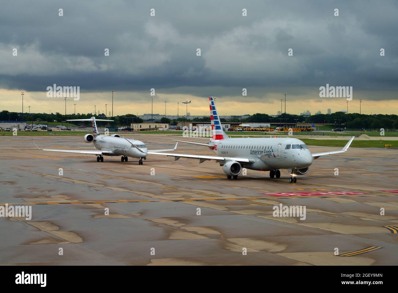 DALLAS, TX -18 MAY 2021- View of a regional airplane from American ...