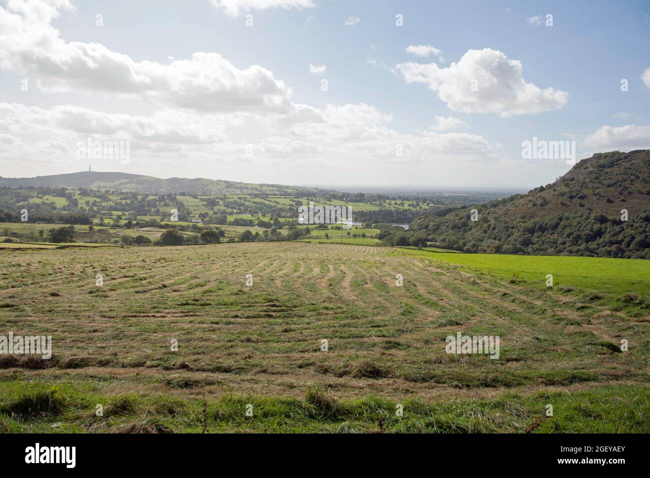 View across fields toward Sutton Common from near Tegg's Nose ...