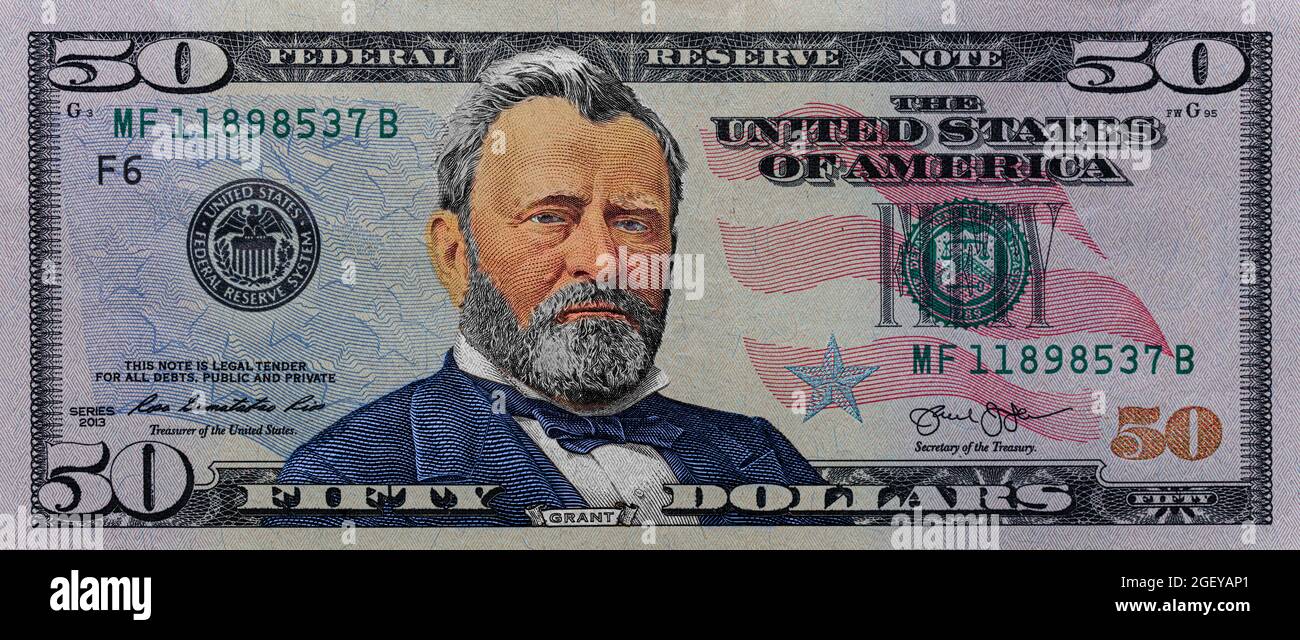 colorized 50 dollar banknote for design purpose Stock Photo - Alamy