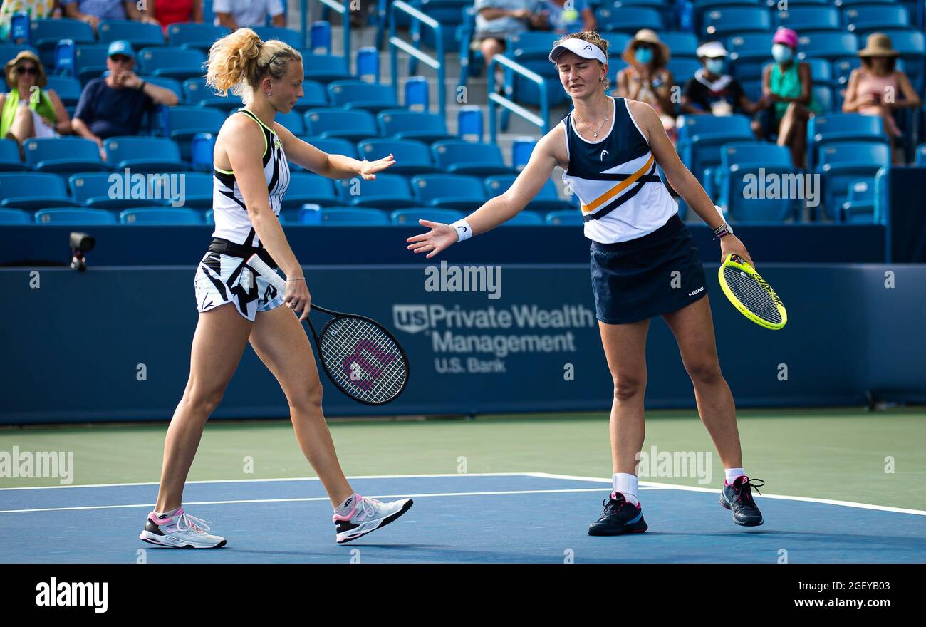Barbora Krejcikova & Katerina Siniakova of the Czech Republic in action ...