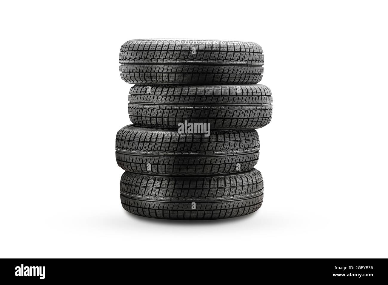 new winter tires, a stack of isolate on a white background Stock Photo ...