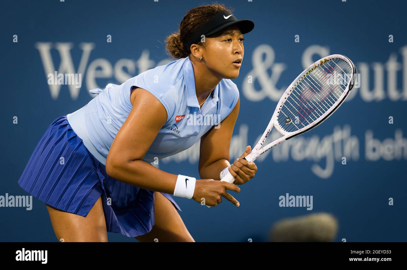 Naomi Osaka of Japan in action during her third round match at the 2021 ...