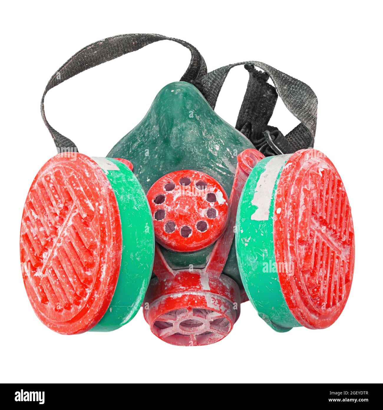 Construction respirator from dirt and dust isolated white background ...