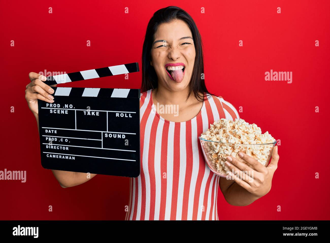 Girl tongue popcorn hi-res stock photography and images - Alamy