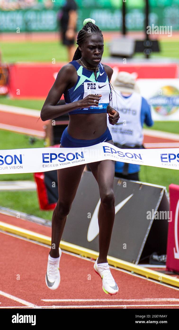 August 21, 2021 Eugene OR USA: Athing MU wins the womens 800 meters ...