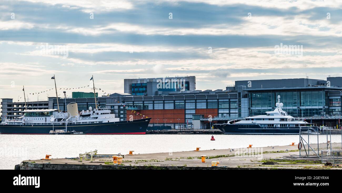 Luxury yacht Triple Seven moored by Ocean Terminal, Leith Docks ...