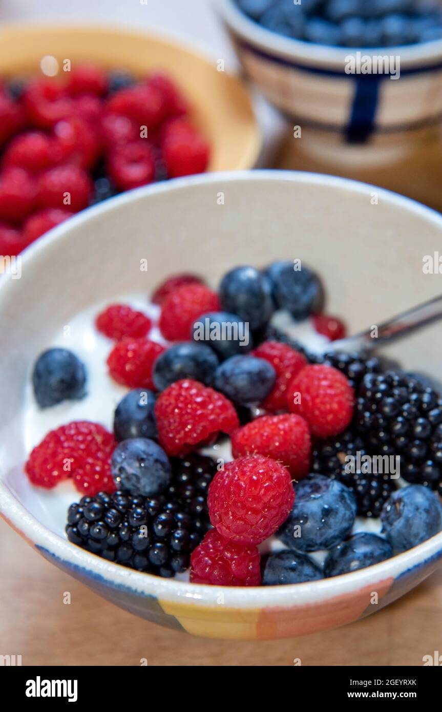 Muesli With Fruits Stock Photo - Alamy