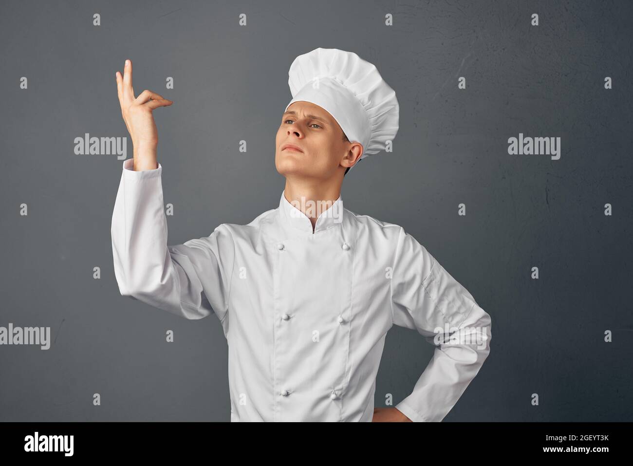 man in chef's uniform professional restaurant job gourmet Stock Photo ...