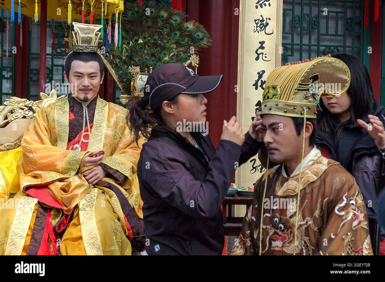 Film-shooting for a historic Chinese TV-production set at the Ming ...