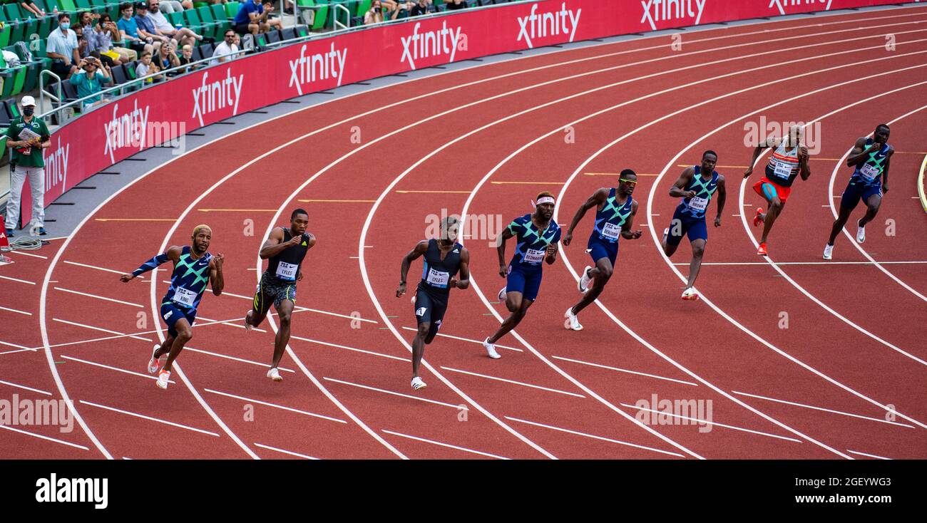 August 21, 2021 Eugene OR USA: Josephus Lyles, Noah Lyles, Kenneth ...