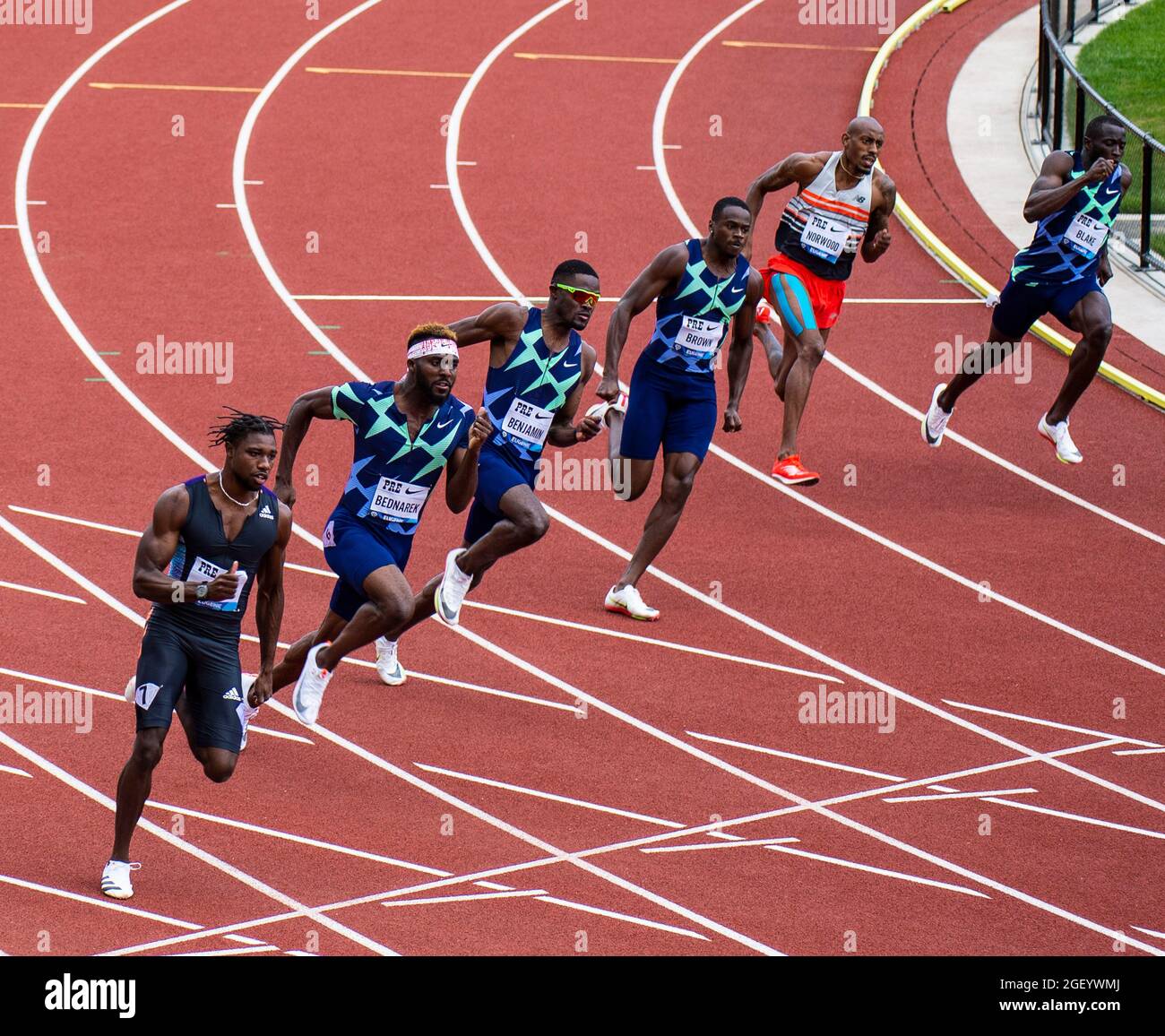 August 21, 2021 Eugene OR USA: Josephus Lyles, Noah Lyles, Kenneth ...