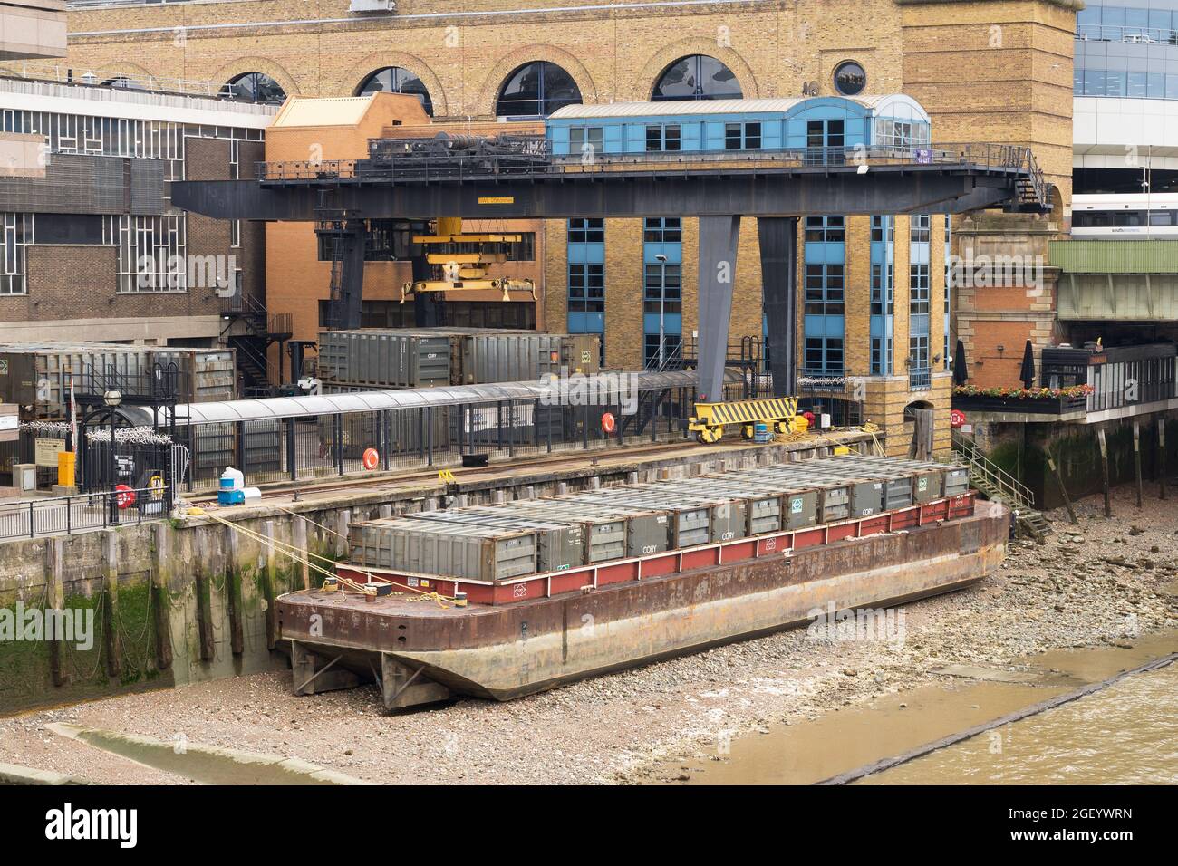 Walbrook Wharf, an operating freight wharf in the Port of London ...