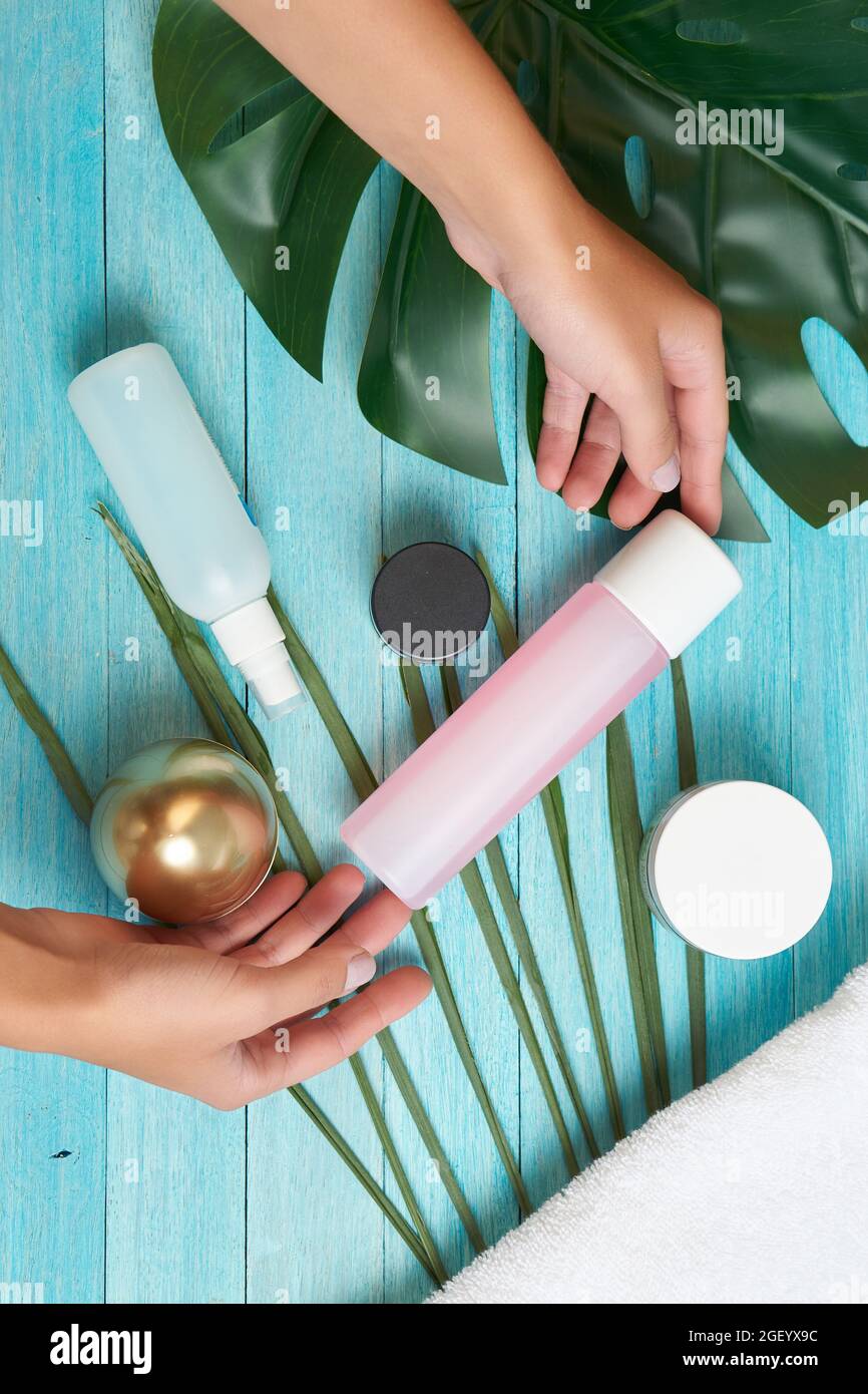 cosmetics skin care spa treatments hygiene Stock Photo - Alamy