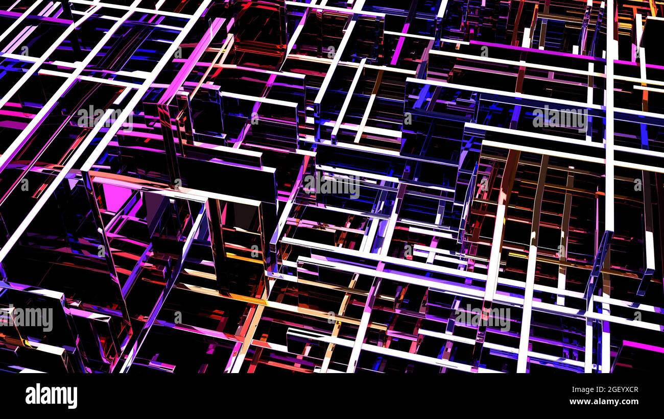 Colorful metal boxes Digital design concept 3d render Stock Photo - Alamy