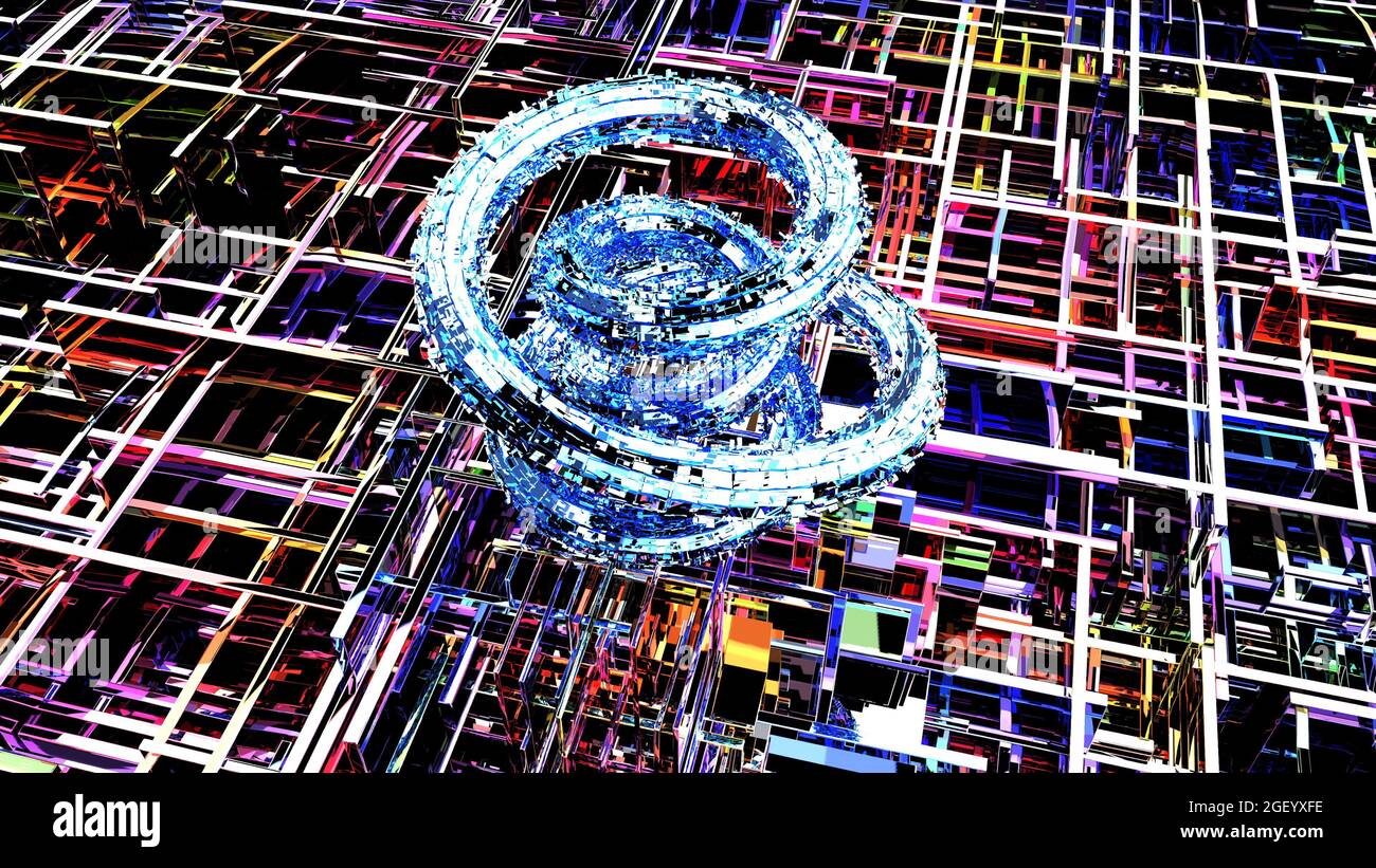 Modern quantum computer server Data technology virtual reality ...