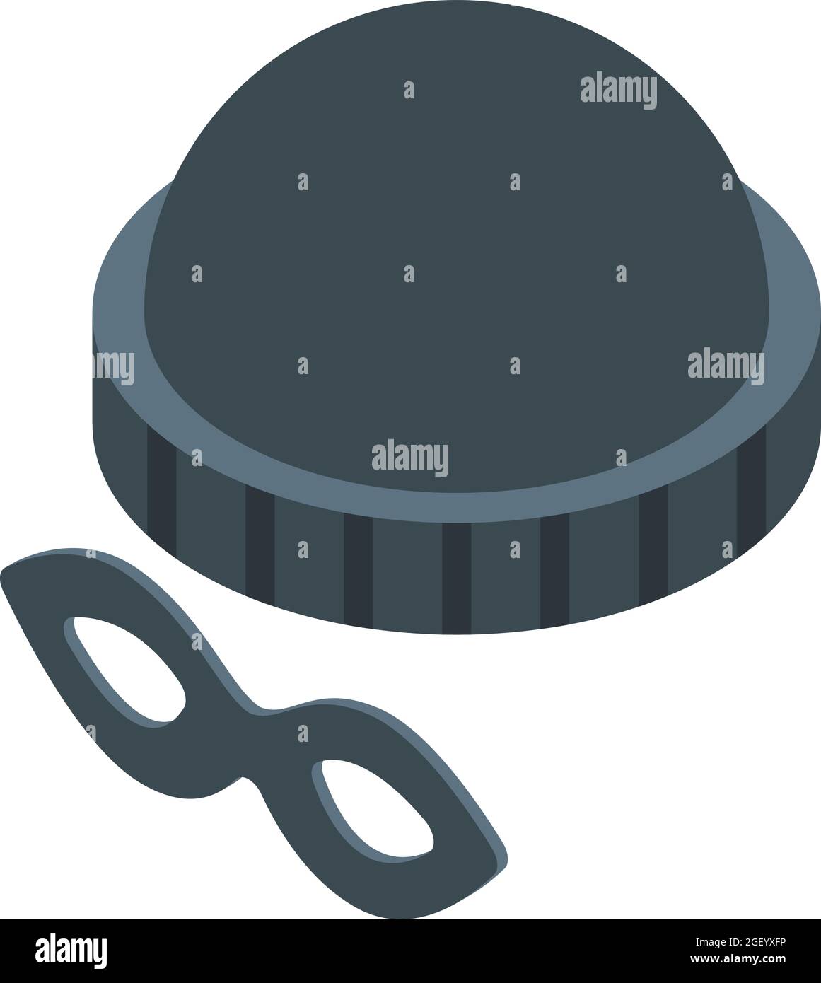 Incognito hat mask icon isometric vector. Spy thief. Robber identity ...