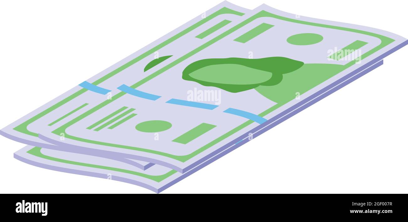 Dollar cash icon isometric vector. Money currency. Paper pile Stock ...