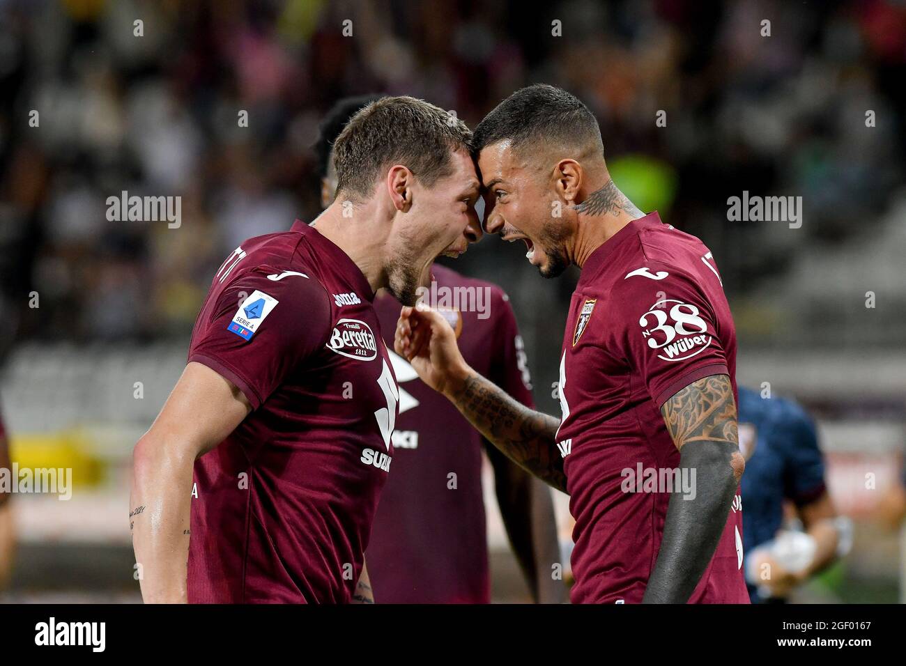 Andrea Belotti of Torino FC and Rolando Mandragora of Torino FC during ...