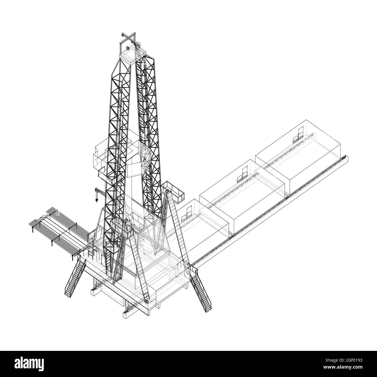Oil rig. Orthography vector Stock Vector Image & Art - Alamy