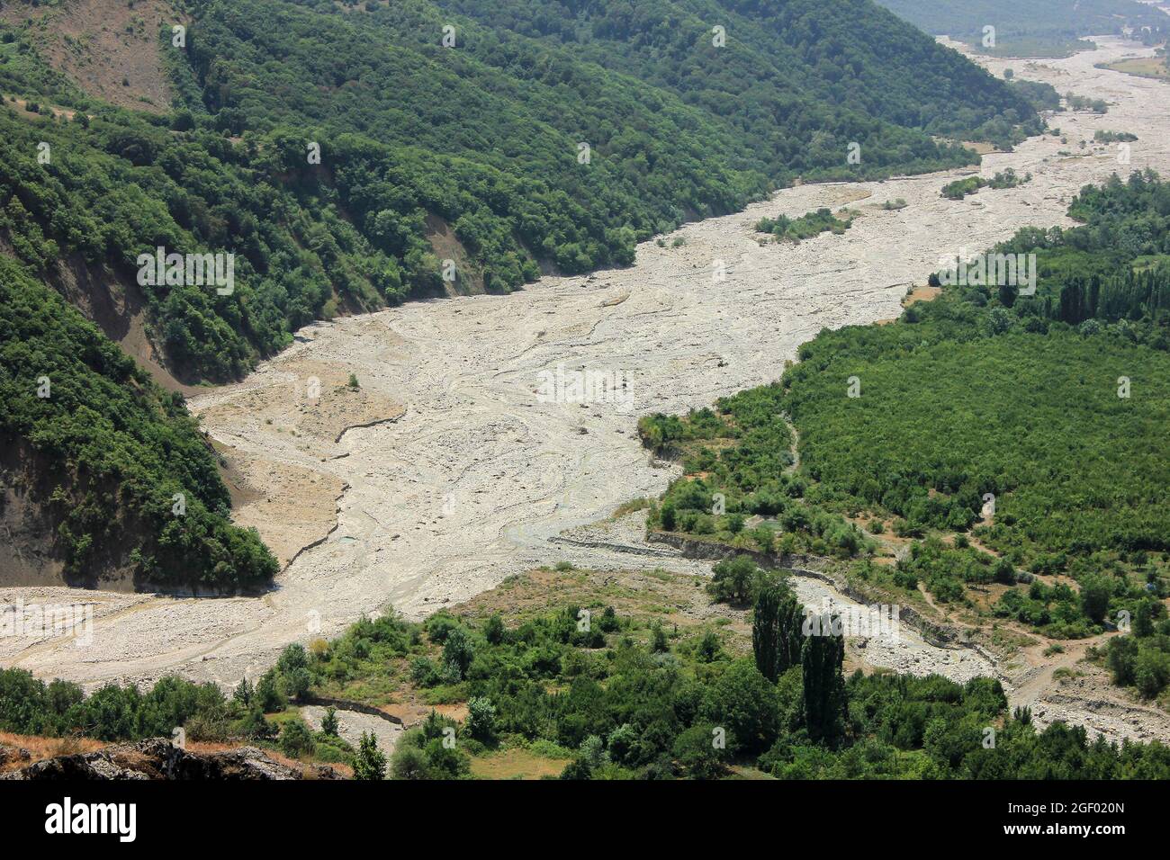 A wide beautiful river in the Shemakha reserve. Azerbaijan Stock Photo ...