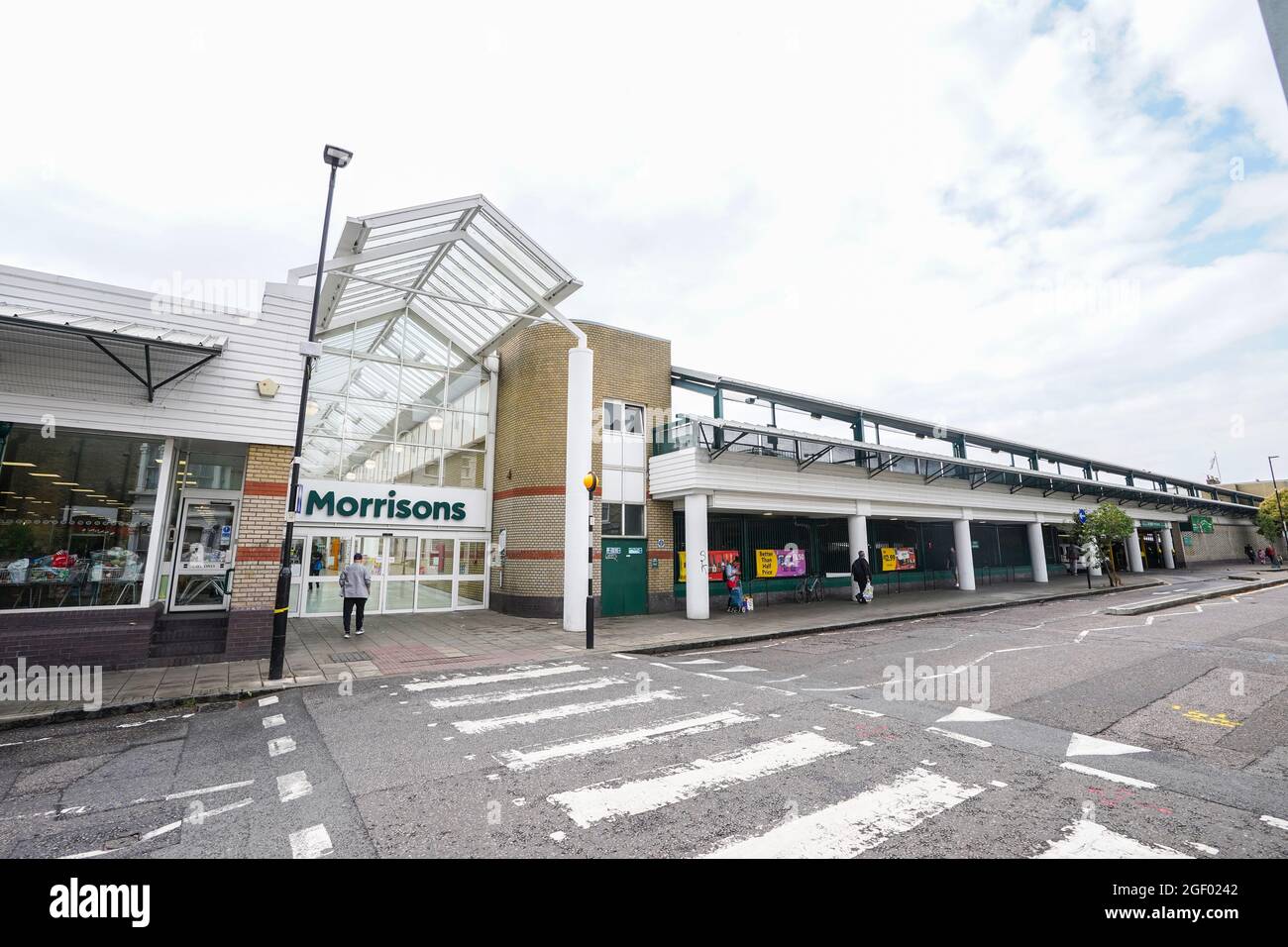The entrance to a branch of Morrisons supermarket in Holloway, London ...