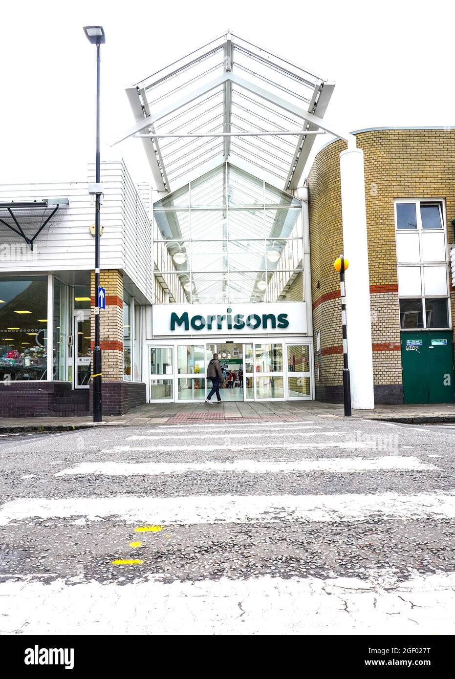 The entrance to a branch of Morrisons supermarket in Holloway, London ...