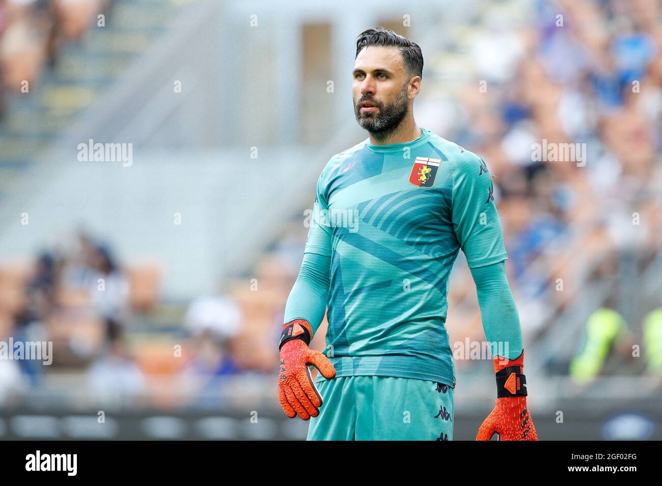 Italy, Milan, aug 21 2021: Salvatore Sirigu (Genoa goalkeeper) in the ...