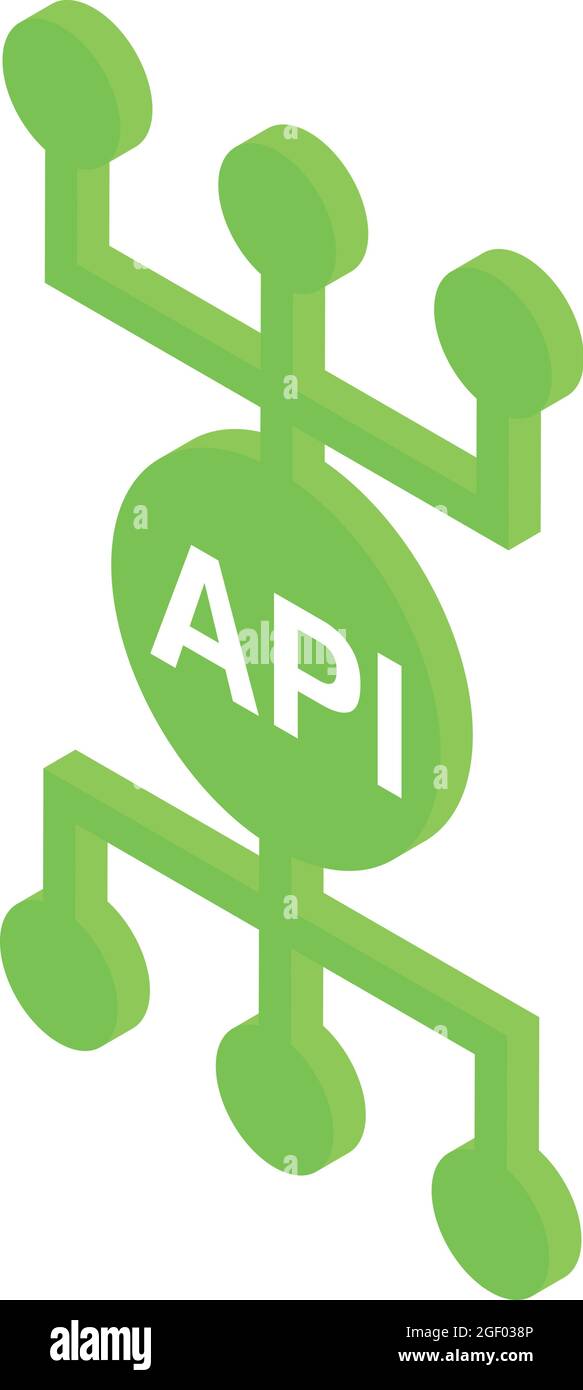 API scheme icon isometric vector. Web data. Computer website Stock ...
