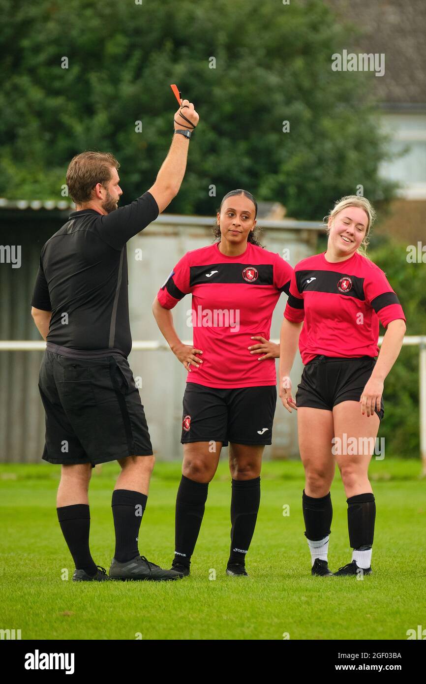 Strood, UK. 22nd Aug, 2021. Charlie Goad (9 Gillingham) sent off during ...