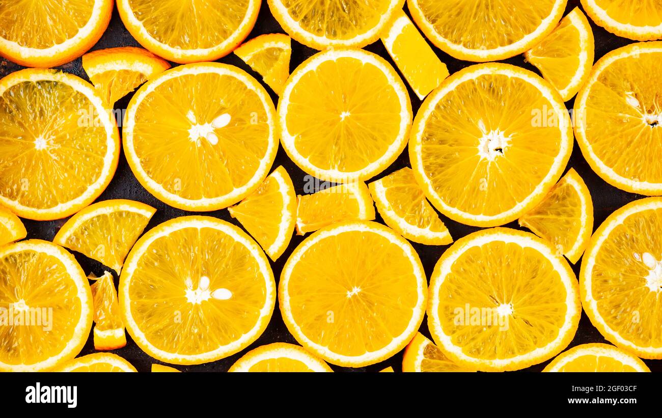 Orange slices background. Orange fruit pattern. Food background with ...