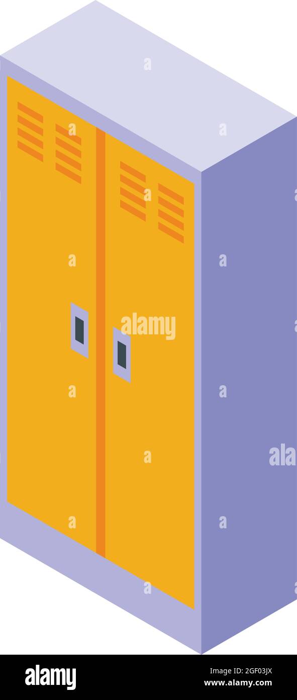 Gym locker icon isometric vector. Open room. School storage Stock ...