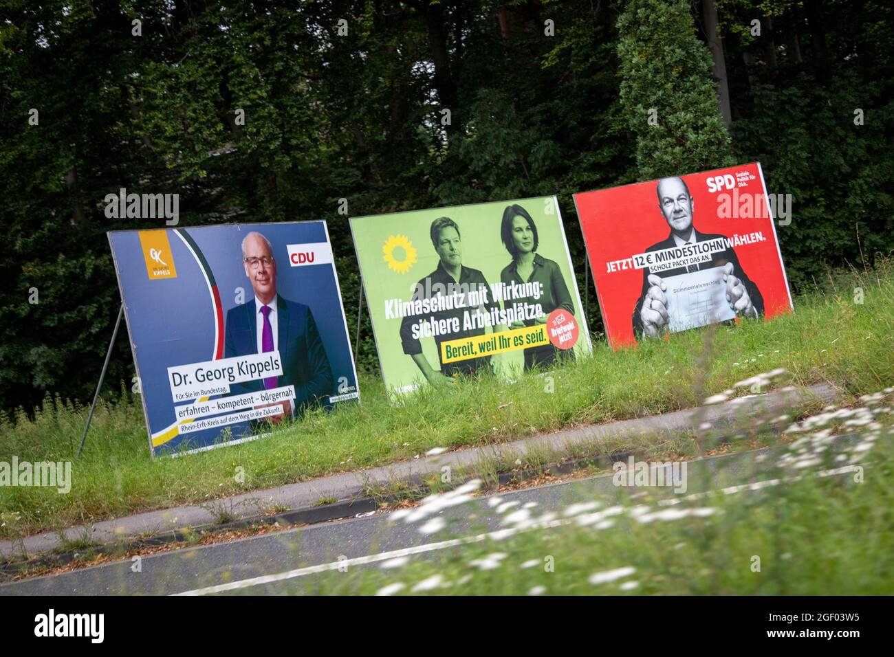 election billboards of CDU, Green Party and SPD Stock Photo - Alamy