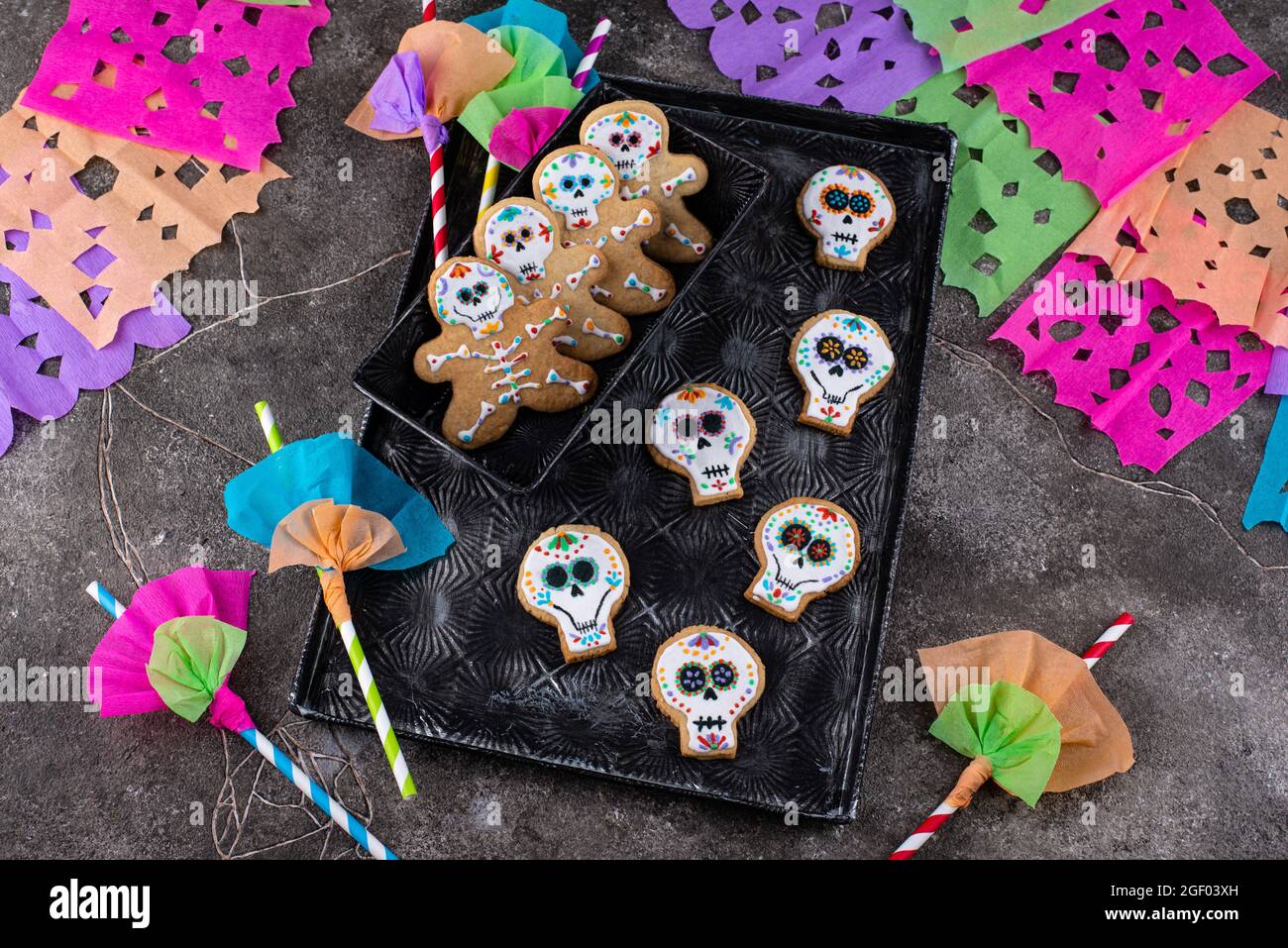 Day of the Dead cookies in shape of sugar skull Stock Photo - Alamy