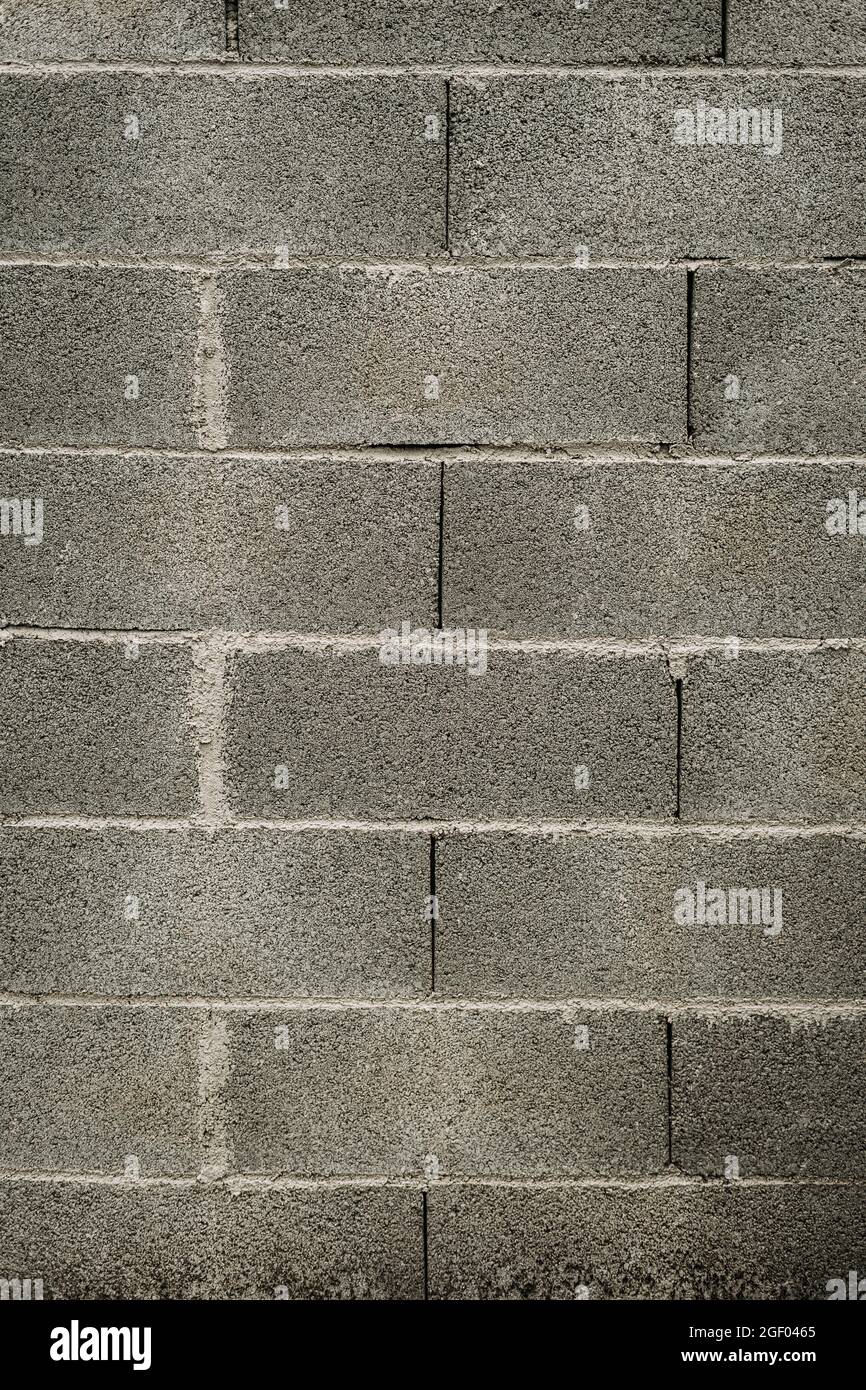 Concrete blocks wall texture with cement Stock Photo - Alamy