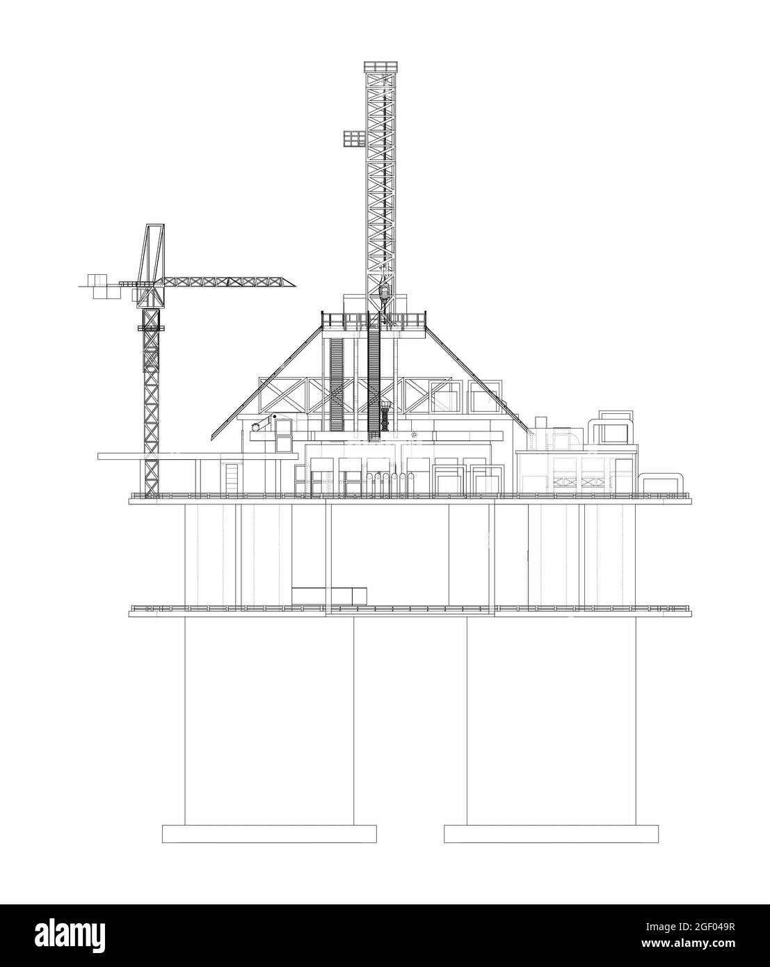 Offshore Oil Rig. Vector rendering of 3d Stock Vector Image & Art - Alamy