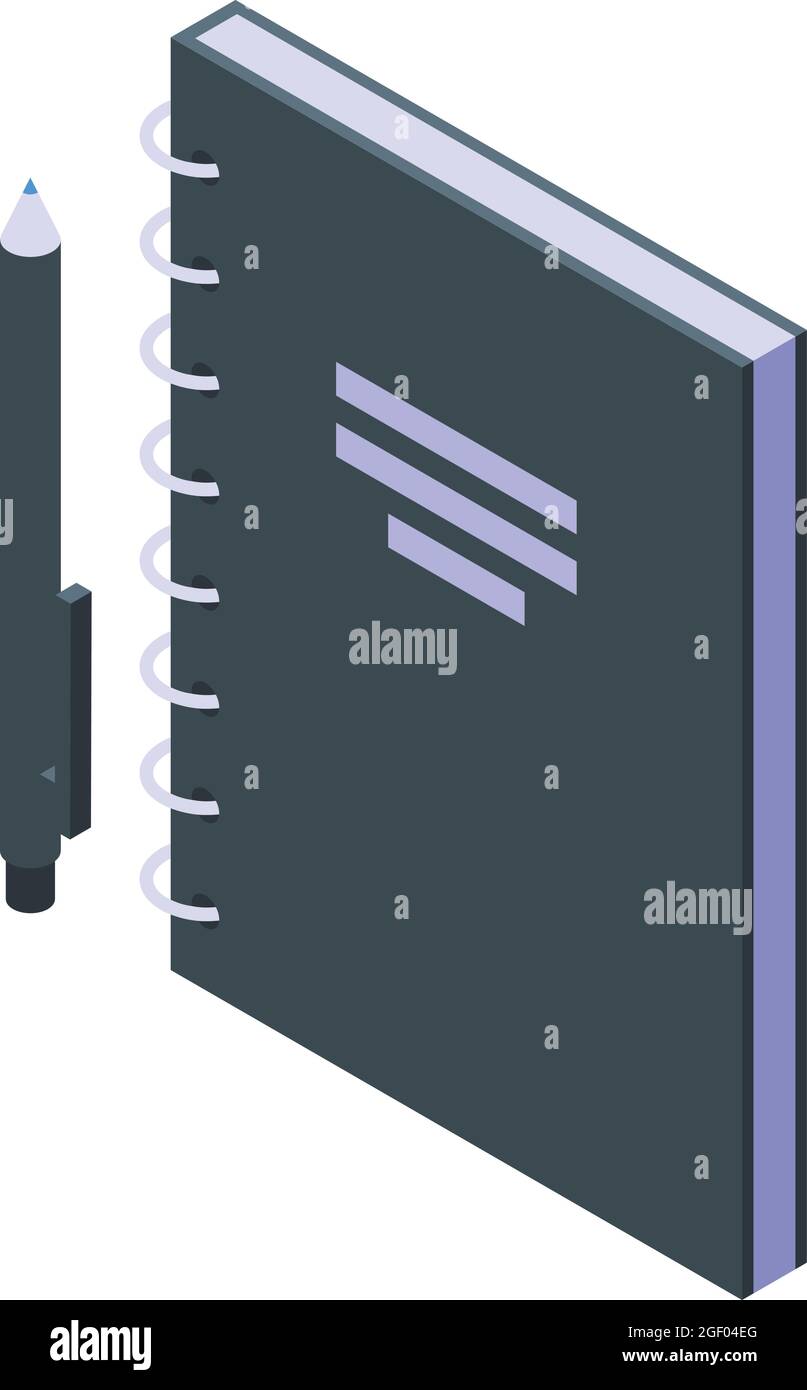Training notebook icon isometric vector. Digital course. School study ...