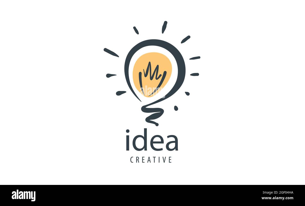Drawn vector logo in the shape of a lamp Stock Vector Image & Art - Alamy