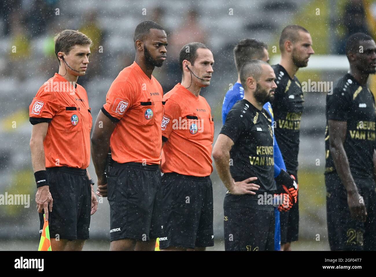 referee Marco Matonga Simonini (C) and his assistants pictured at a ...