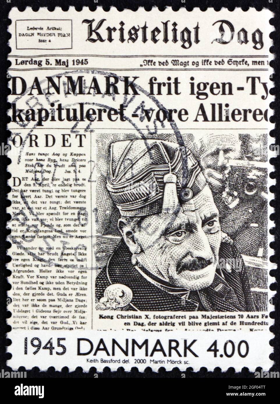 DENMARK - CIRCA 2000: a stamp printed in Denmark shows Liberation of ...
