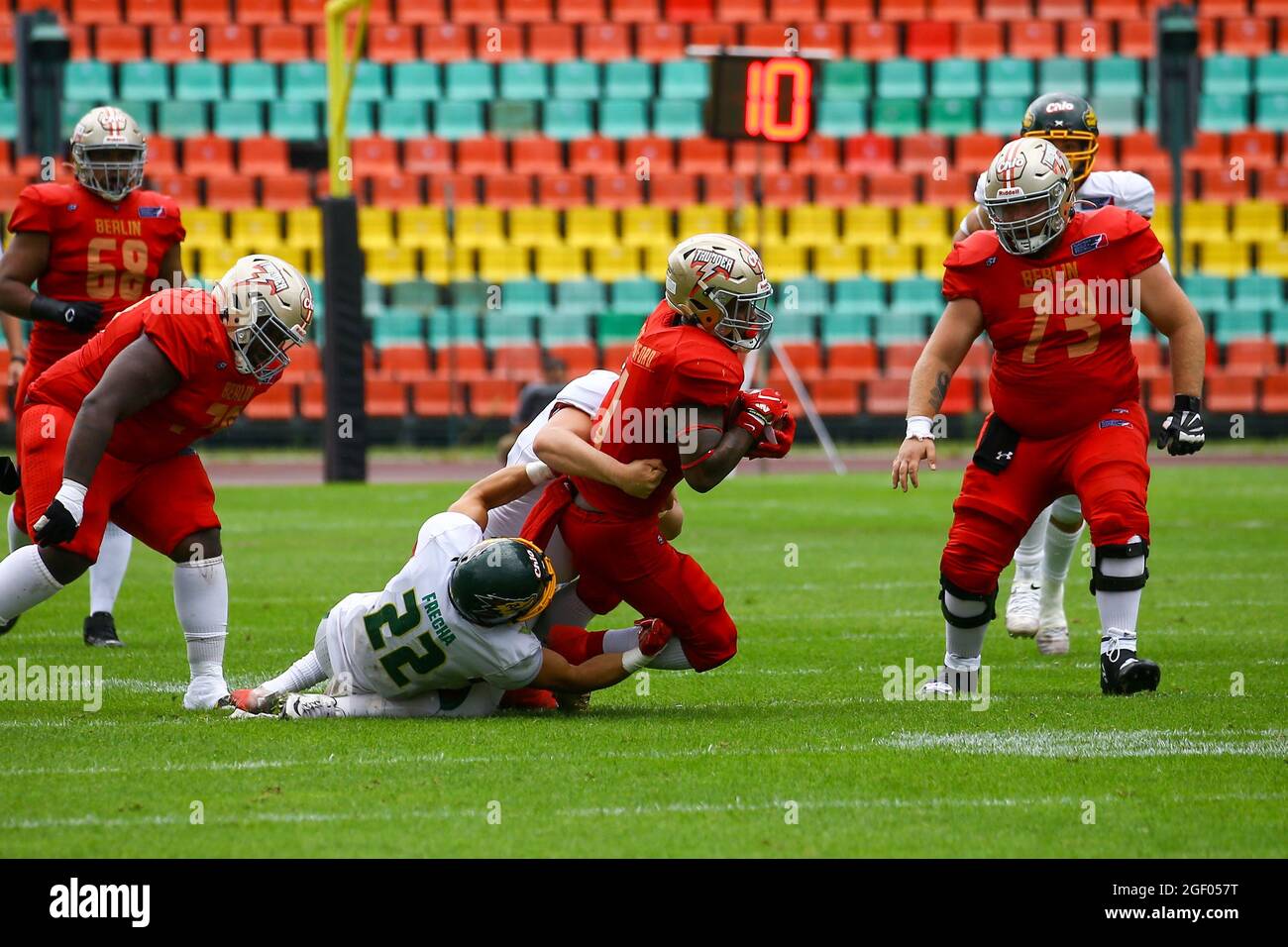 22 August 2021, Berlin: American Football: Pro League ELF, Berlin ...