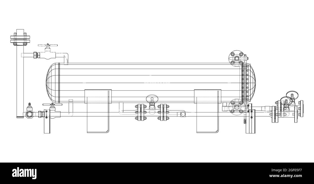 Industrial tank with valves. Vector Stock Vector Image & Art - Alamy