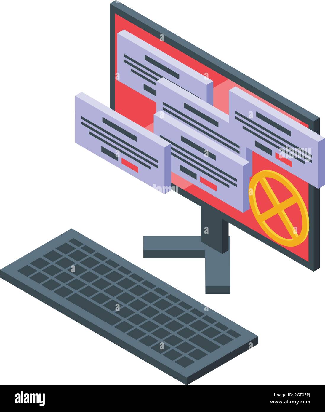 Unauthorized pc access icon isometric vector. Banned user. Payment ...