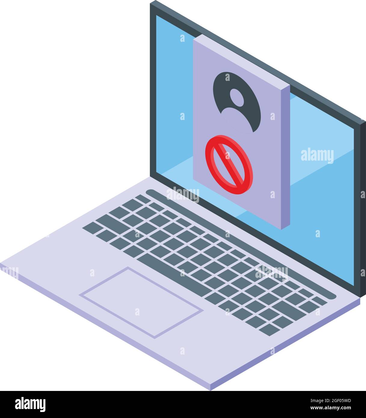 Ban user login icon isometric vector. Credit banned. Blacklist device ...