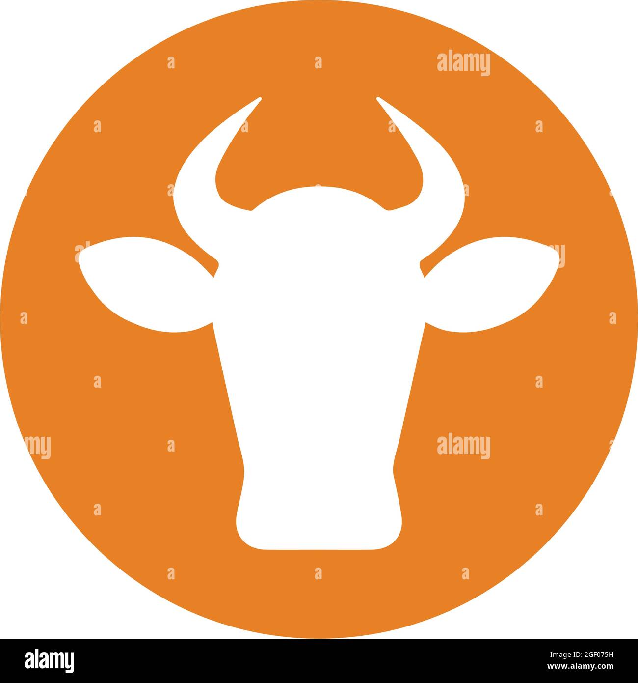 bull, cattle, cow head, ox avatar icon is isolated on white background ...