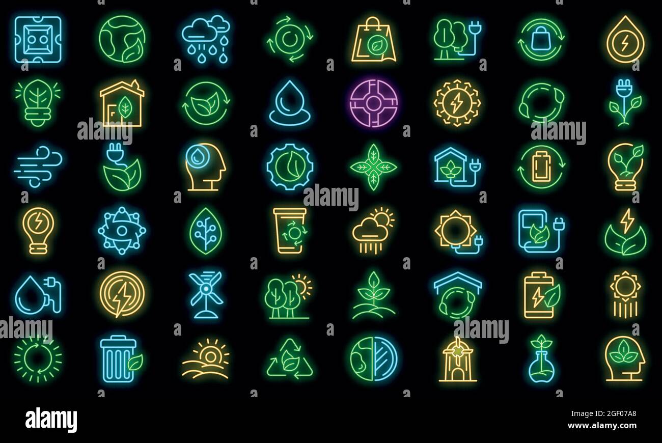 Natural resources icons set. Outline set of natural resources vector ...