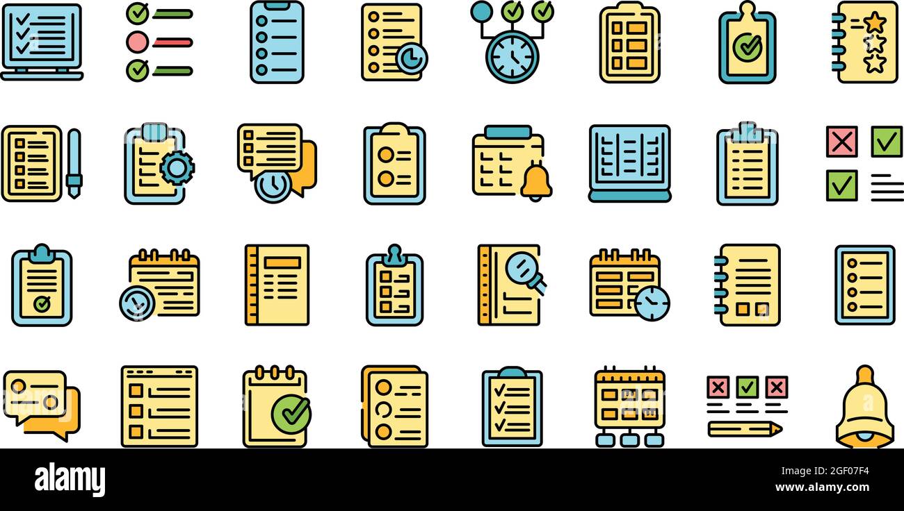 Task schedule icon. Outline task schedule vector icon thin line color ...