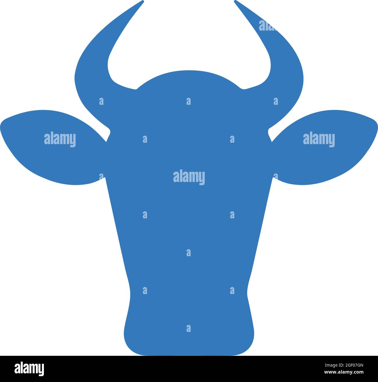 bull, cattle, cow head, ox avatar icon is isolated on white background ...