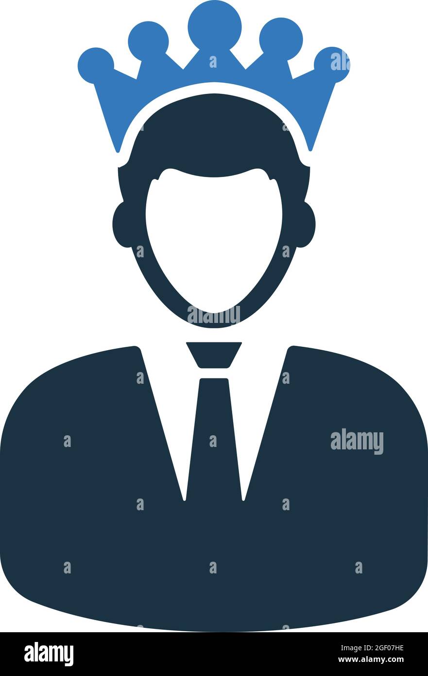 Boss, crown, king, monarchy icon is isolated on white background ...