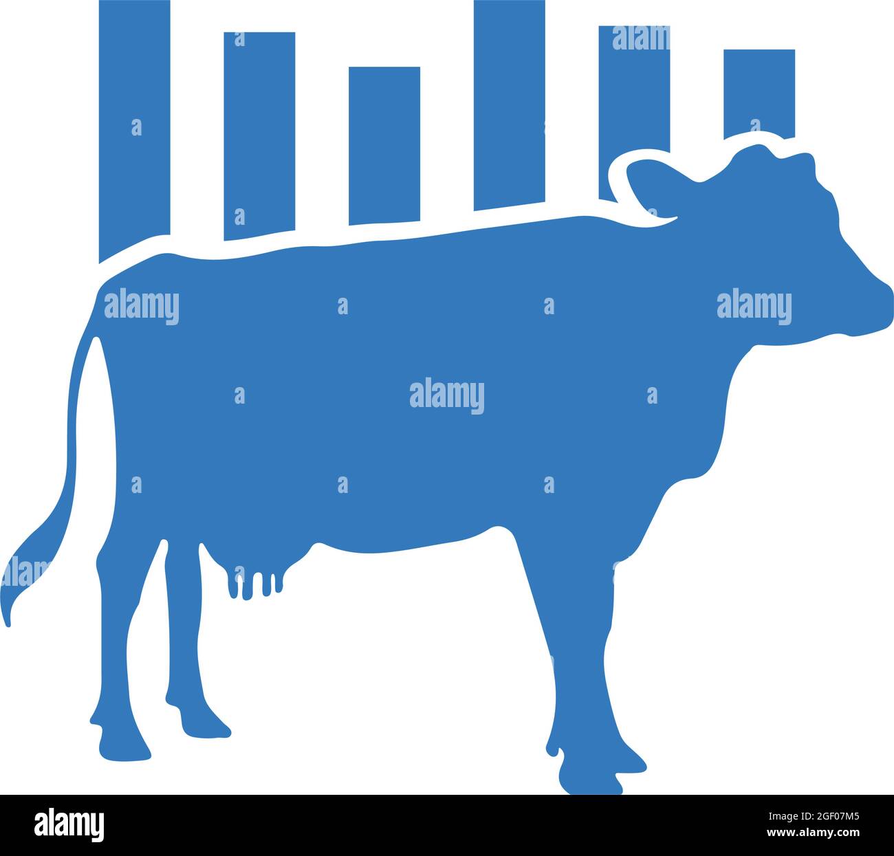 Bull chart, fence, cow graph icon. Beautiful design and fully editable ...